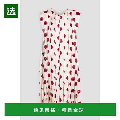 香港直邮KHAITE 女士 Blaz cupro-satin 褶裥印花连衣裙 53634076