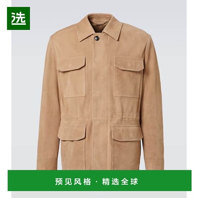 1h可退 香港直邮Brioni 布里奥尼 男士 绒面革军装夹克 beige米色