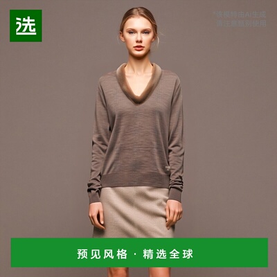 香港直邮Fendi V领丝针织衫 FZXC82ATPE长袖