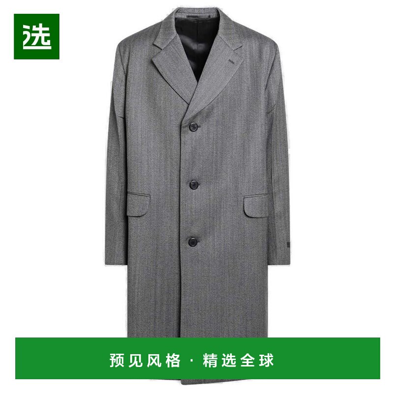 1h可退 香港直邮Prada 普拉达 男士 單排扣大衣 UC554MOOO15O1