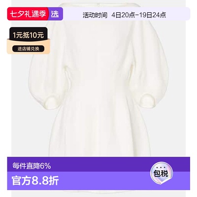 1h可退 香港直邮FAITHFULL THE BRAND 女士 泡泡袖亚麻迷你连衣裙