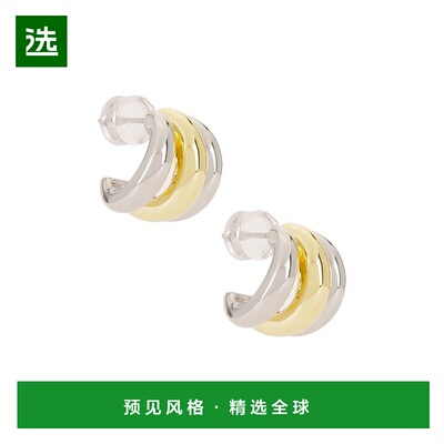 1h可退 香港直邮Shashi  三个双色耳环 SHE2212 舒适时尚