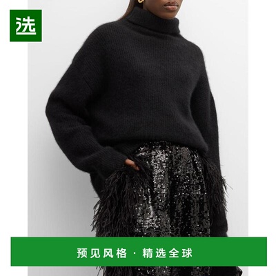 1h可退 【美国直邮】LAPOINTE Airy Cashmere Silk 罗纹高领毛衣