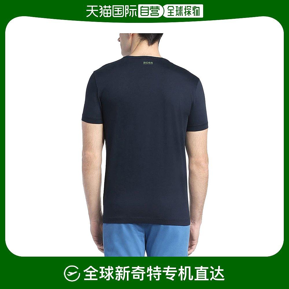 香港直邮HUGO BOSS男士深蓝色棉质短袖T恤 TEE7-50311474-410_虎窝淘