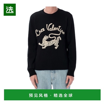 香港直邮VALENTINO 男士针织衫 VKC37ABBN0NO SS2026 黑色 长袖针