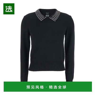 1h可退 香港直邮Pinko 品高 女士 Crystal-Decorated on Back 黑P