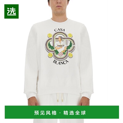 1h可退 香港直邮Casablanca 男士 带Logo运动衫 UMF23JTP00101WHI