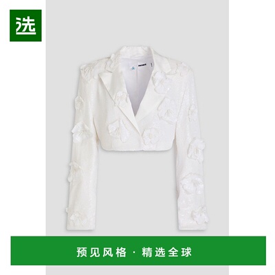 香港直邮ROTATE BIRGER CHRISTENSEN 女士 短款花朵装饰缎面西装