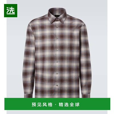 1h可退 香港直邮Brioni 布里奥尼 男士 格纹棉质法兰绒衬衫