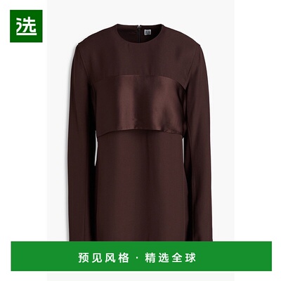 1h可退 香港直邮TOTÊME 女士 缎面拼块绉纱上衣 241WRT1003FB0020