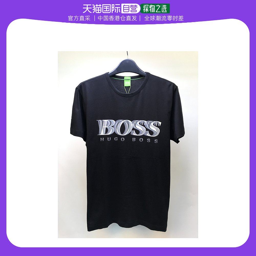 香港直邮HUGO BOSS男士黑色棉质短袖T恤 TEE7-50311474-001男T恤_虎窝淘