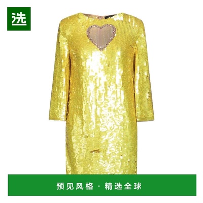 1h可退 香港直邮Elisabetta Franchi 女士 珠片连衣裙 yellow黄色