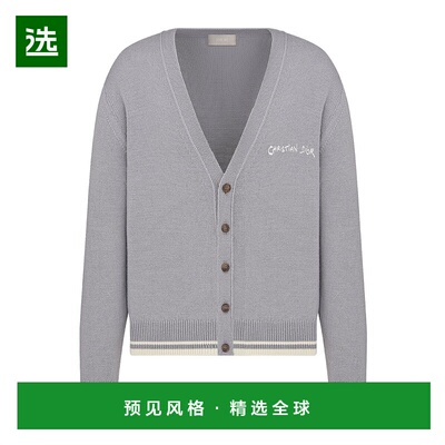 香港直邮Dior 徽标细节针织开衫 443M204AT879迪奥