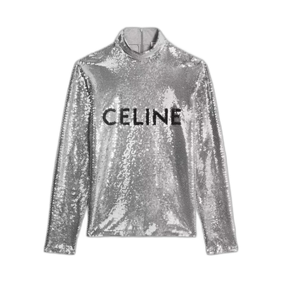 香港直邮Celine 针织刺绣高领套衫 2X34A671Q.长袖半高领