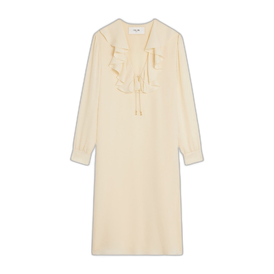 香港直邮Celine SABL&Eacute; JABOT 长袖连衣裙 2R62K204D.真丝