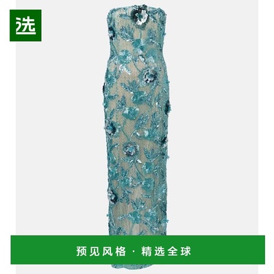 1h可退 香港直邮Rachel Gilbert 女士 Pierre 精饰花朵装饰礼服