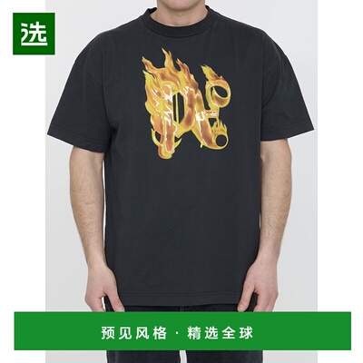 1h可退 香港直邮Palm Angels 棕榈天使 男士 黑色 Burning Monogr