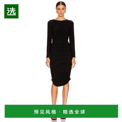 1h可退 香港直邮NORMA KAMALI 诺玛·卡玛丽 女士 长袖抽褶连衣裙