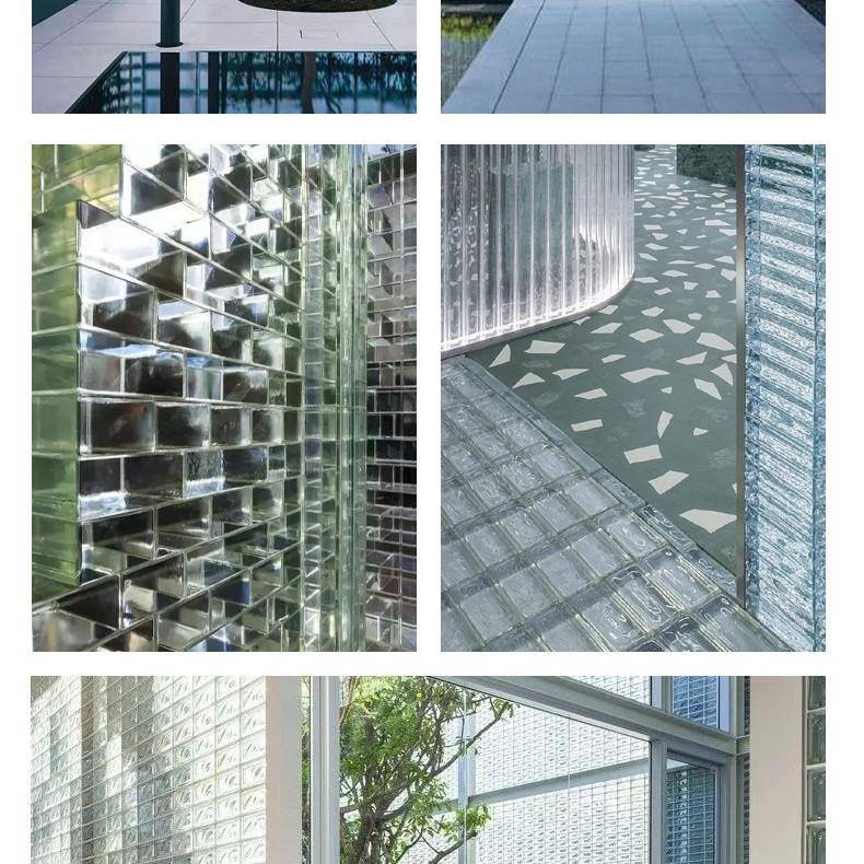 水晶玻璃方砖隔断砖工程景观墙墙669热熔砖形实大心景观装饰