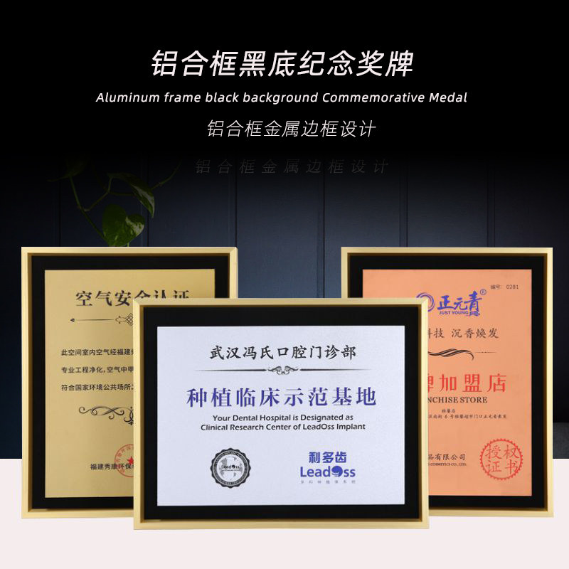 金属奖牌创意铝合金授权牌高档广告牌匾经销商合作荣誉纪念品摆件