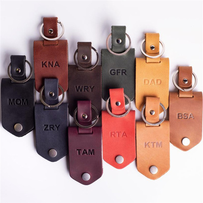 Bag photo keychain, cowhide luggage tag, key pendant, perso