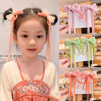 New children's tassel ribbon hair clip, braided hair clip f
