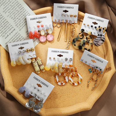 New exaggerated earring set for female niche, high-end, geo