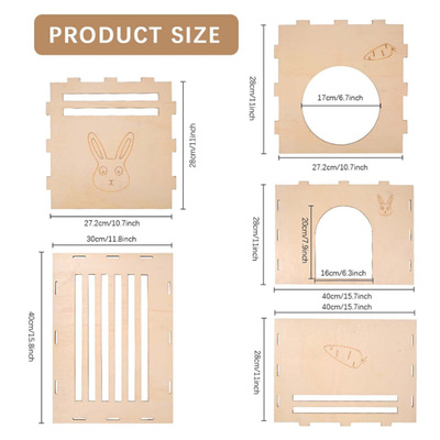 Internet celebrity pet nest detachable wooden rabbit castle
