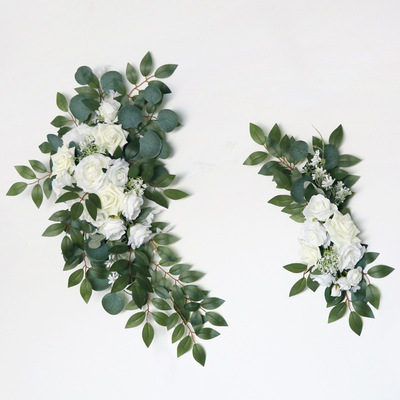 Simulated flower wedding background arch welcome area decor