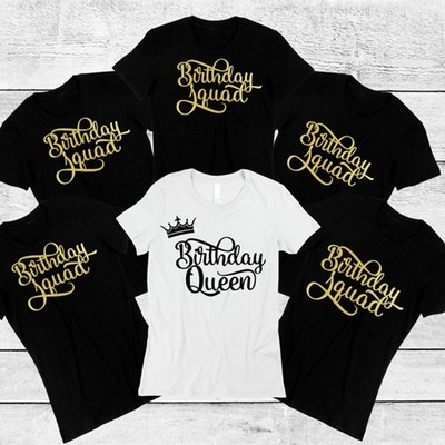 Birthday Queen Shirt squad party women group tshirts派对短袖