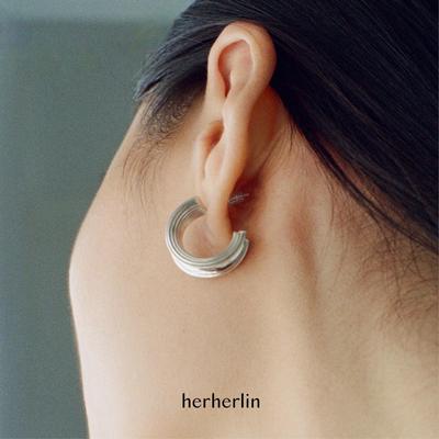 镜面内凹耳环herherlin925银质感