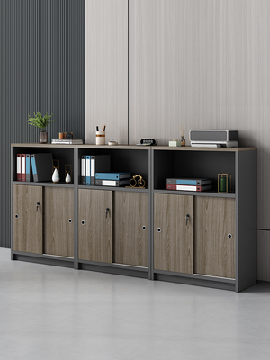 低柜办公柜办公柜文件柜推拉门带锁隔断柜储物柜打印机柜