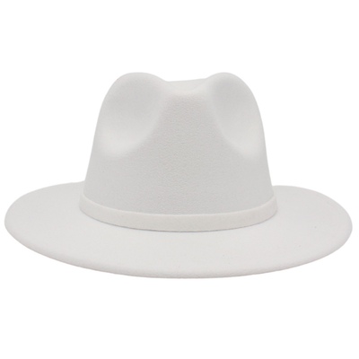 Men Women Fedora Hat 男女秋冬毛呢礼帽绅士爵士平檐毛毡大檐帽