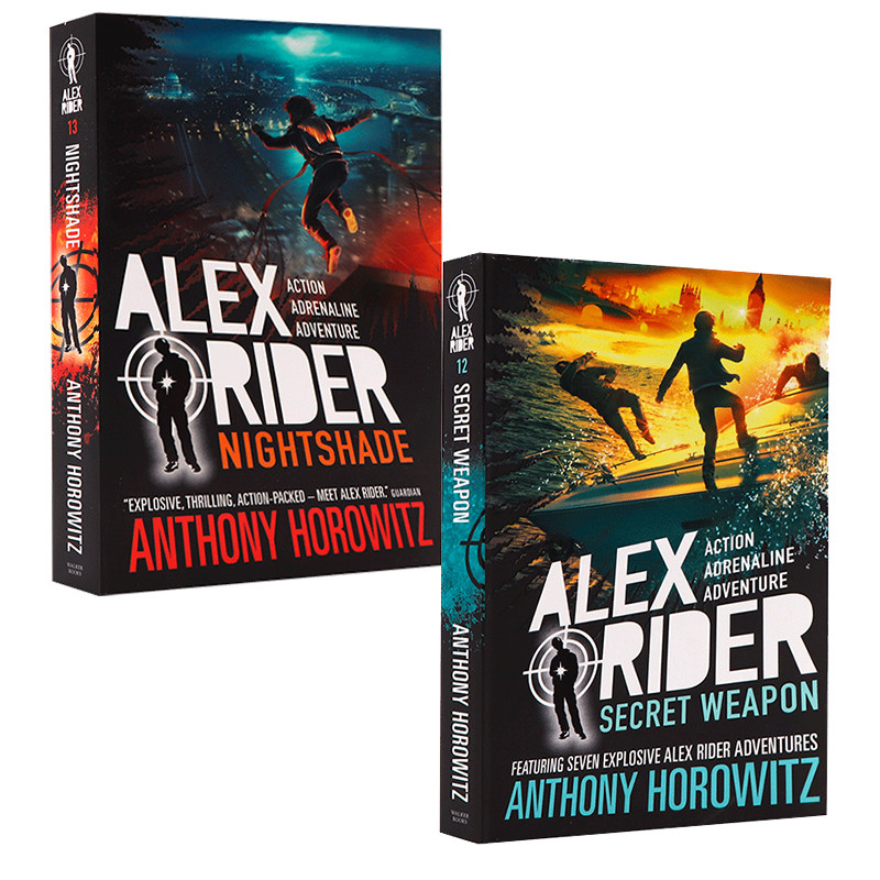 艾利克斯莱德12-13两册合售英文原版小说 Alex Rider Secret Weapon秘密武器/Nightshade夜影侠学生课外阅读 ...