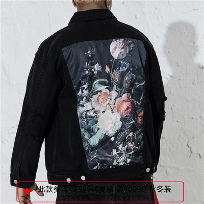 纽约潮牌Profound Foundation支线 花卉油画二代做旧牛仔夹克外套