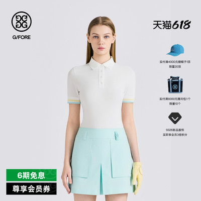 G/FORE吉福官方春夏新品女士高尔夫服装CIRCLE G'S POLO针织衫