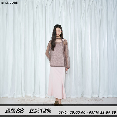 BLANCORE撞色两件套罩衫连衣裙