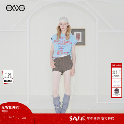 明星同款Effet de Soleil复古格纹短裤女新品Hearts2Hearts组合