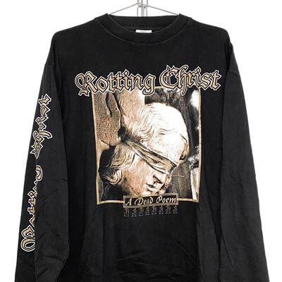 茂密有声工作室90s Rotting Christ叠穿嘻哈乐队复古长袖T恤圆领