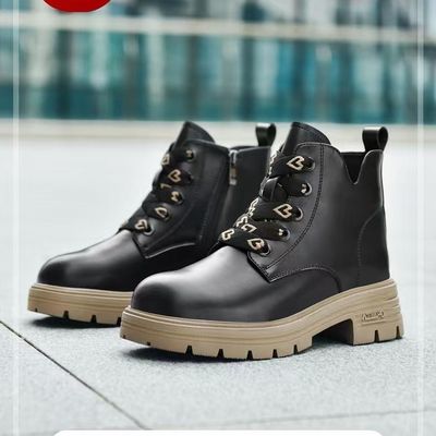 拓步森2787磁能震动按摩健康鞋马丁女靴秋冬英伦新款厚底短靴百搭