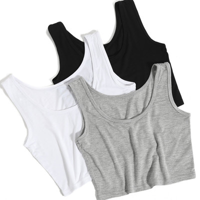 s Tank Tops Solid Black/White Crop Tops Vest Tube Top 8Color