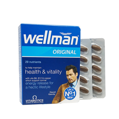 26年9月英国wellman男士复合营养片维生素30粒含28种维生素