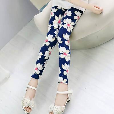 Kids Girls Leggings Spring Flower Children Pencil Pants春夏