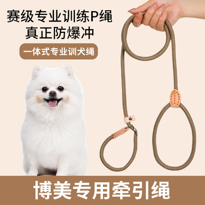 博美绳子防爆冲P链遛狗牵引绳