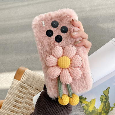 ins风向日葵花朵适用vivox300手机壳x200毛绒x100pro+毛茸茸x100ultra秋冬季x90s软t2s/x80s/x70/x60+十vivo