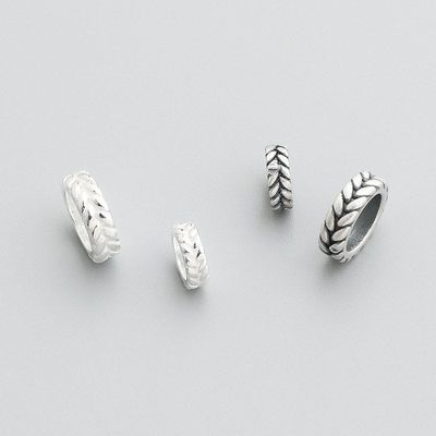 复古麦穗纯银珠散隔珠编绳珠材料