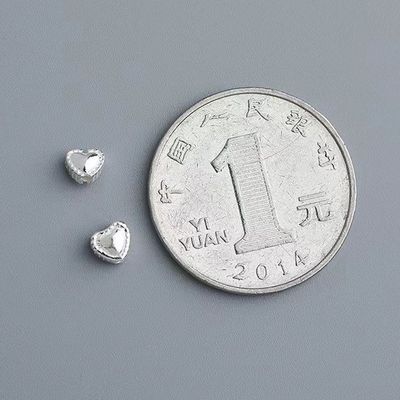 泰银银手链项链爱心隔珠散珠桃心