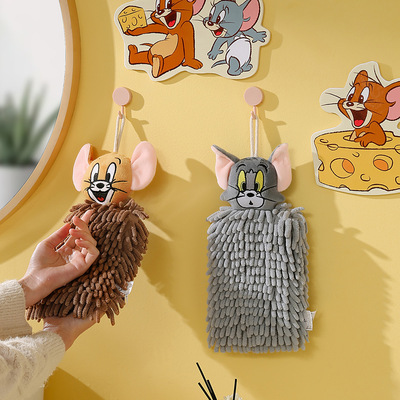 TomandJerry猫和老鼠正版卡通可爱雪尼尔厨房吸水毛巾儿童擦手巾