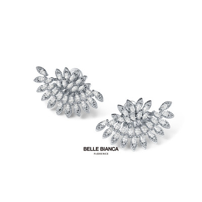 BELLEBIANCA米兰两种戴法耳环 水滴扇形轻奢复古耳环饰品礼物女