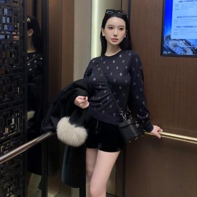 孙智惠修身秋冬显瘦长袖羊毛